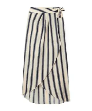 Johanna Ortiz Johanna Ortiz Striped Linen Wrap Pareo Nude