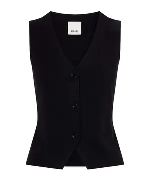 ALLUDE Wool Vest - Black