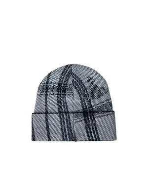 VIVIENNE WESTWOOD Tartan Beanie Hat - Grey