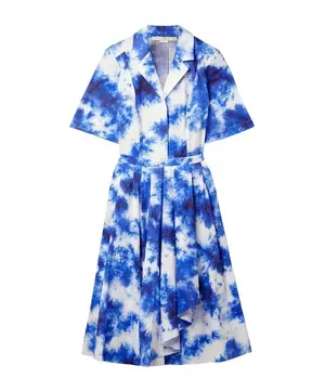 JASON WU Tie-dyed Cotton Midi Shirt Dress - Blue
