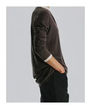 THE ROW V-neck Long Sleeve Sweater - Mixed Brown