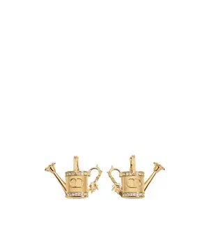 Dior Gold-finish Metal Crystal Embellished Watering Can Earrings