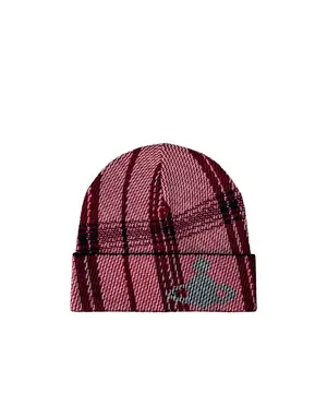 VIVIENNE WESTWOOD Check Knit Beanie - Red