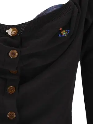 VIVIENNE WESTWOOD Bea Puff-sleeved Corset Cardigan - Black