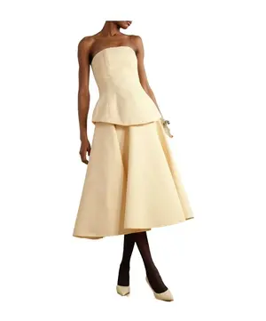 Solace Gathered Crepe Midi Dress