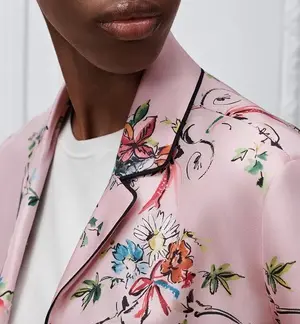 Dior Short-sleeved Shirt With Floral Print And Contrast Piping