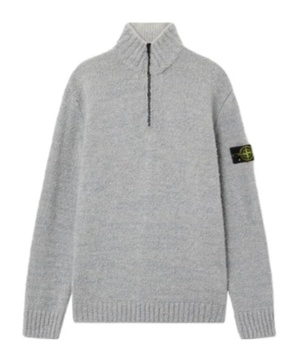 Stone Island Loose-fit Half-zip Jumper - Gray Blend