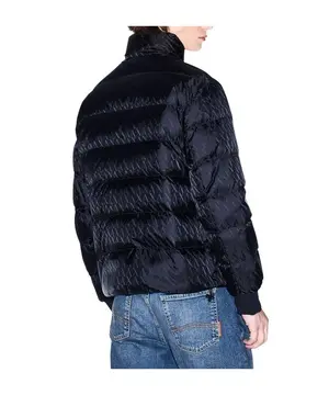 Armani Exchange Long-sleeved Quilted Jacket With All-over Logo