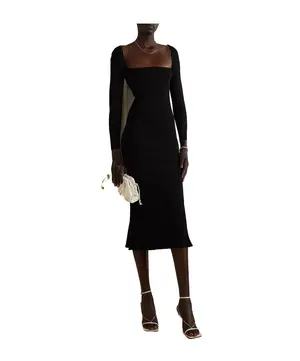Galvan Ribbed-knit Midi Dress