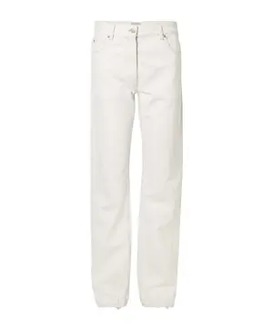 Calvin Klein Distressed Mid-rise Straight-leg Jeans - White
