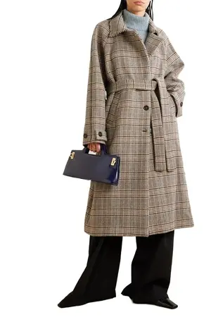 KASSL EDITIONS Distressed Checked Belted Jacket