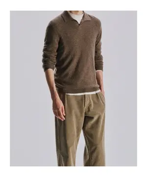 THE ROW Long-sleeved Polo Sweater