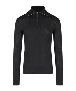 JIL SANDER Half-zip Turtleneck Knitted Pullover