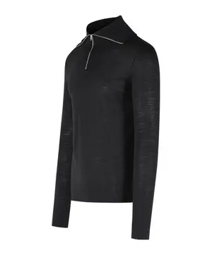 JIL SANDER Half-zip Turtleneck Knitted Pullover