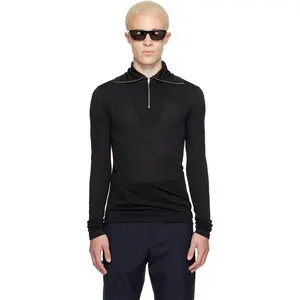 JIL SANDER Half-zip Turtleneck Knitted Pullover