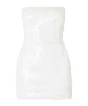 Alex Perry Strapless Sequin Dress - White