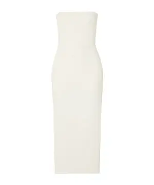 Alex Perry Strapless Crepe Midi Dress - White