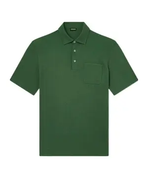 Zegna Short-sleeve Chest-pocket Polo Shirt - Green