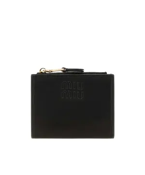 Miu Miu Logo-embossed Zip-fastening Wallet - Black