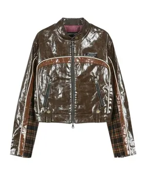 Andersson Bell Circuit Track Faux Leather Jacket - Brown