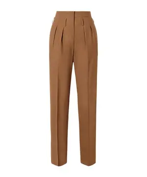 Giuliva Heritage High-rise Pleated Wool Tapered Trousers