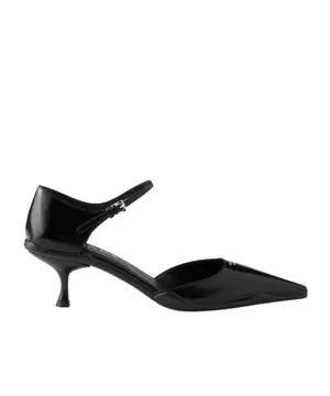 Prada Brushed-leather D'orsay Pumps - Black