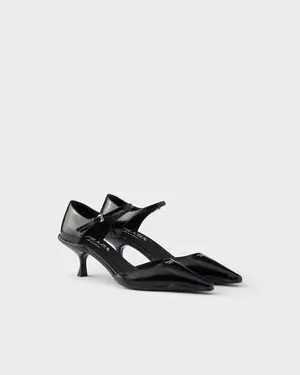 Prada Brushed-leather D'orsay Pumps