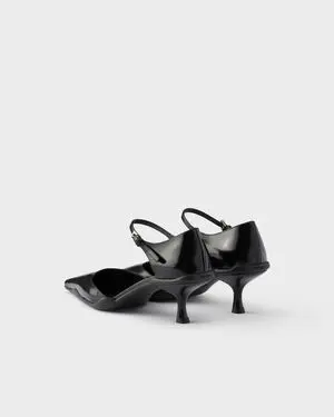 Prada Brushed-leather D'orsay Pumps