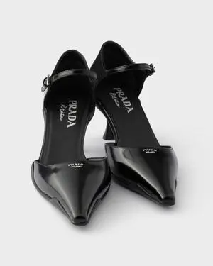 Prada Brushed-leather D'orsay Pumps