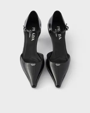 Prada Brushed-leather D'orsay Pumps