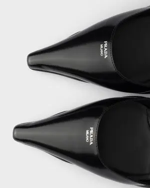 Prada Brushed-leather D'orsay Pumps