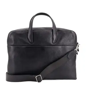 Orciani Zipper Briefcase With Detachable Shoulder Strap - Black