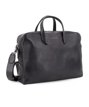 Orciani Zipper Briefcase With Detachable Shoulder Strap