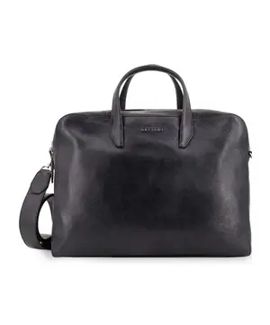 Orciani Zipper Briefcase With Detachable Shoulder Strap