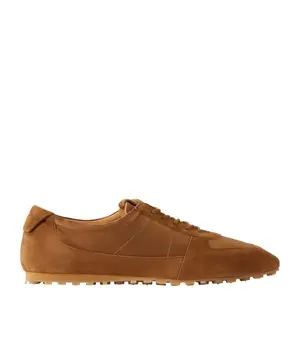 AeydĒ Uma Suede And Satin Sneakers - Brown