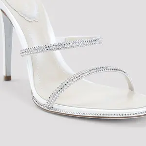 Rene Caovilla Crystal Embellished Spiral Heeled Sandals