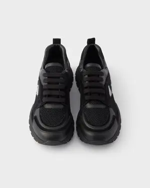 Prada Prax Leather And Fabric Sneakers