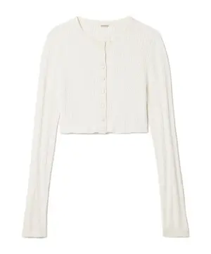 Adam Lippes Ribbed Cropped Cardigan - No
