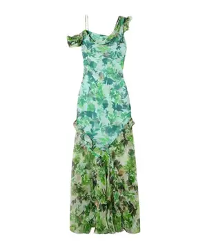 Saloni Split Fitted Maxi Dress - Green