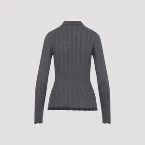 Prada Long-sleeved Knitted Polo Top