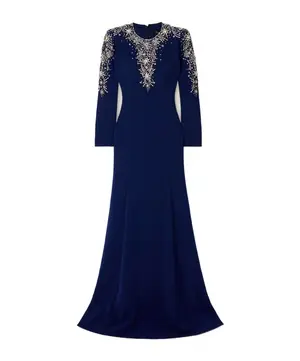 Jenny Packham Mermaid Long Evening Gown - Blue