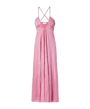 A.L.C. Plissé-satin Maxi Dress - Pink