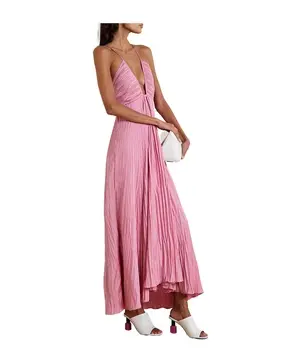 A.L.C. Plissé-satin Maxi Dress