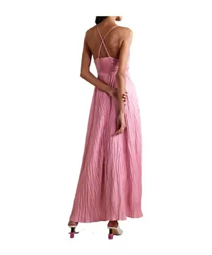 A.L.C. Plissé-satin Maxi Dress