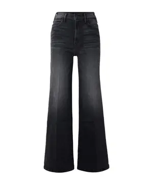 MOTHER The Hustler Roller Sneak Jeans - Black