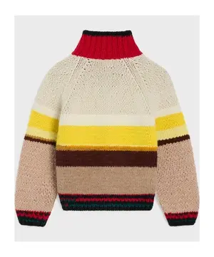 Celine Striped Wool Cardigan With Shawl Collar - Polychromatic