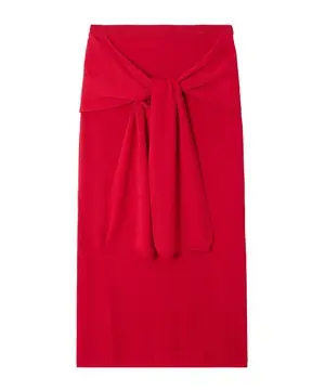 Proenza Schouler Tie-front Pointelle-knit Linen-blend Midi Skirt