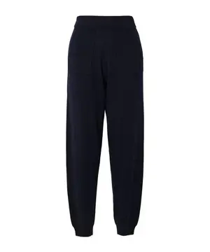 ALLUDE Wool And Cashmere-blend Tapered Track Pants - Black