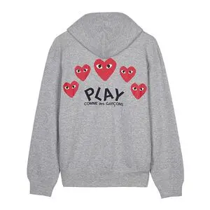 Comme Des Garçons Heart Motif Zip-up Hoodie