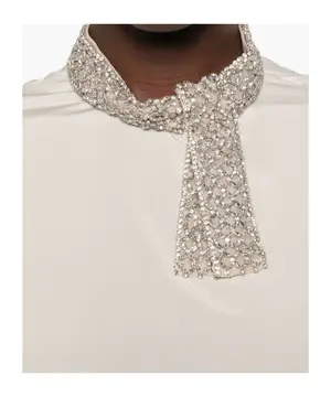 Valentino Garavani Embellished Short-sleeved Top - Ivory